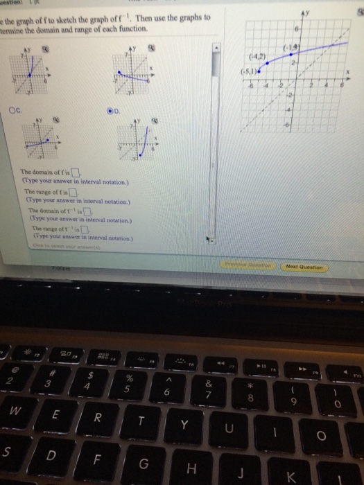 Solved the graph of f to sketch the graph of f^-1. Then use | Chegg.com