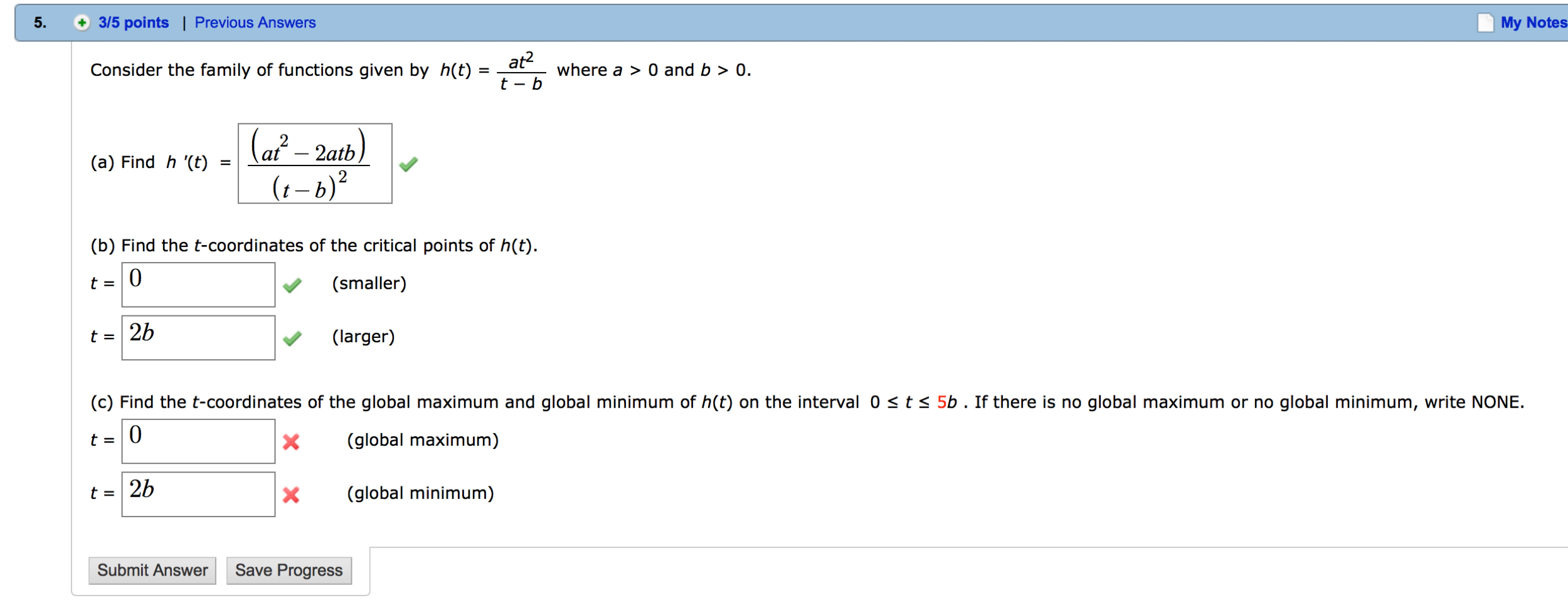 Solved My Notes 3/5 points| Previous Answers g(w) = where w, | Chegg.com