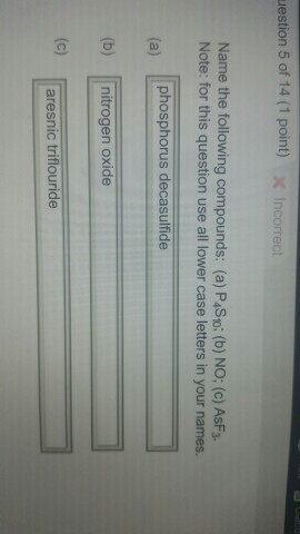Solved Name the following compounds: P_4S_10; NO; AsF_3 | Chegg.com