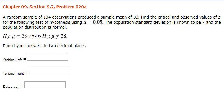 Solved Chapter 09, Section 9.2, Problem 020a A random sample | Chegg.com