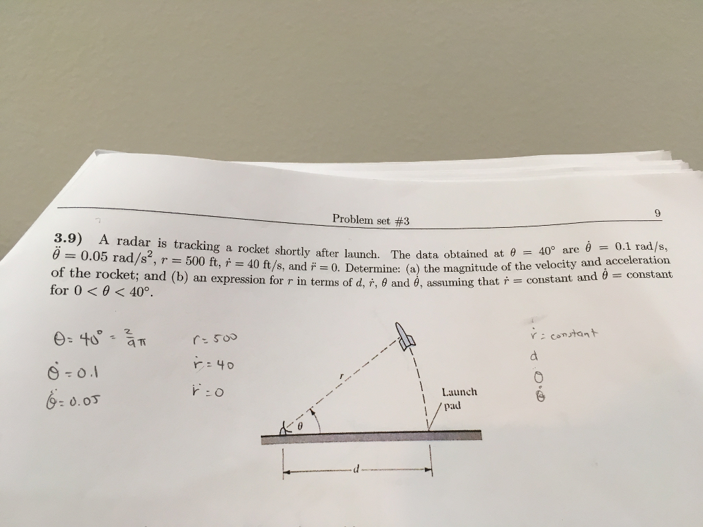 Solved A radar is tracking a rocket shortly after launch. | Chegg.com