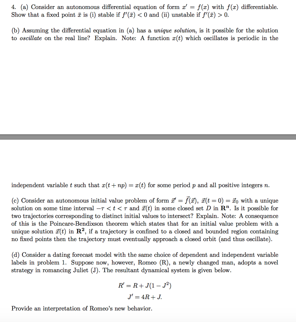 Solved 4. (a) Consider an autonomous differential equation | Chegg.com