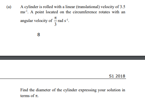 Solved (a) A cylinder is rolled with a linear | Chegg.com
