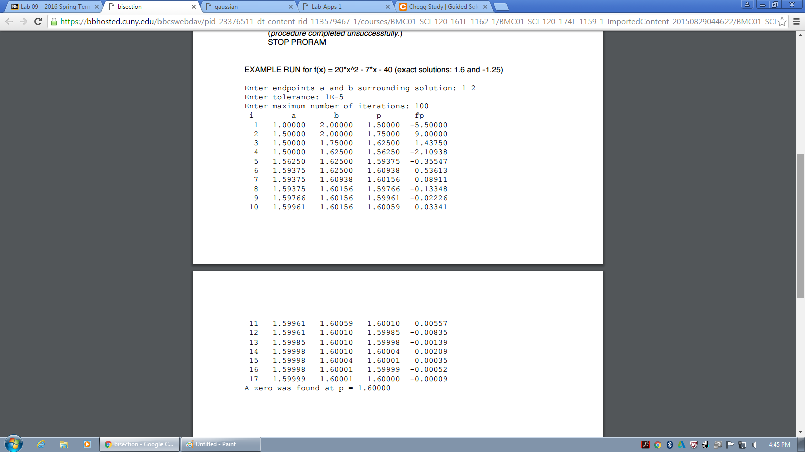 Solved Lab App 1.1 Exercise 1: Read the Bisection | Chegg.com Solved Lab App 1.1 Exercise 1: Read the Bisection | Chegg.com