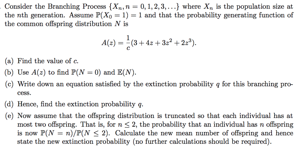 Consider the Branching Process {Xn,n-0,1,2,3,...^ | Chegg.com