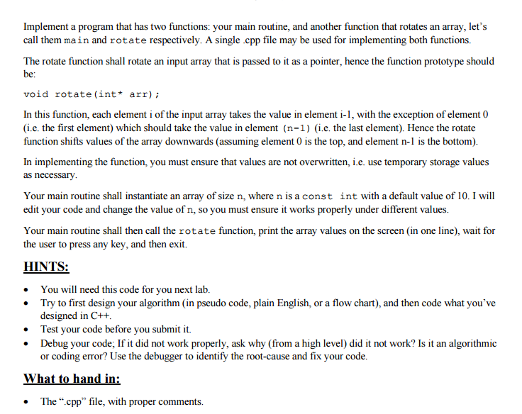 Solved that has two functions: your main routine, and | Chegg.com