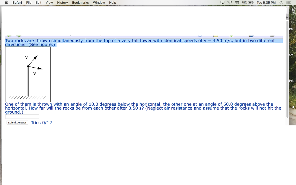 Solved Two rocks are thrown simultaneously from the top of a | Chegg.com