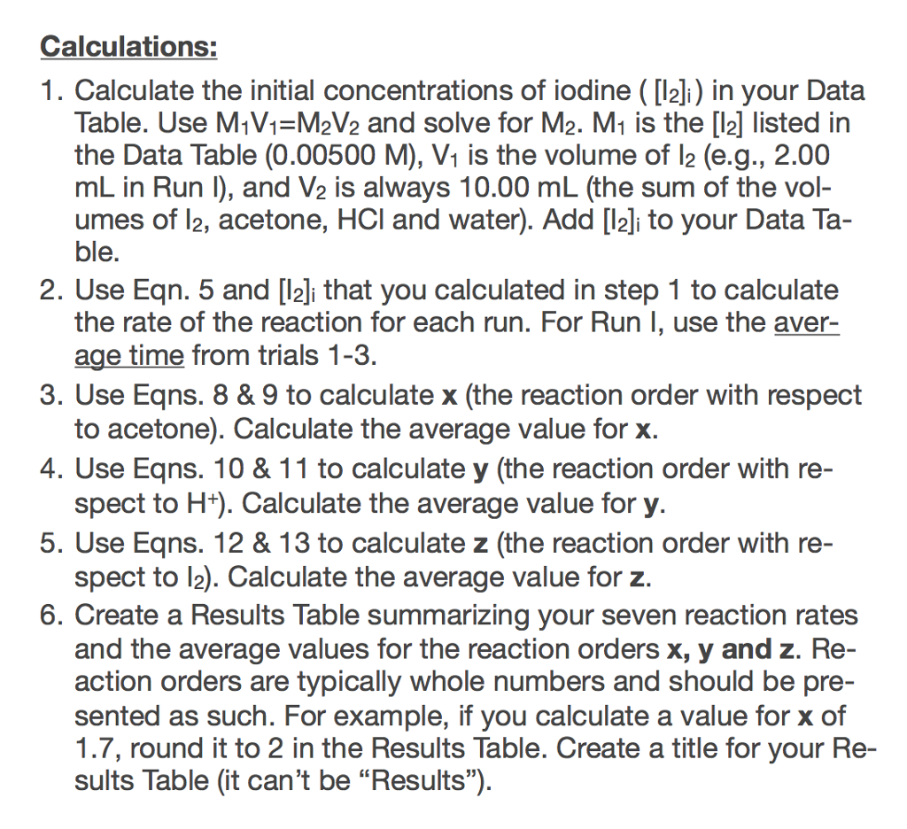 Solved Calculations: 1. Calculate the initial concentrations | Chegg.com
