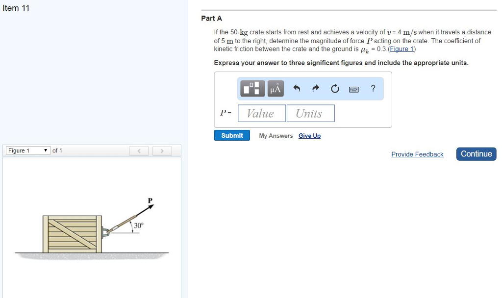 Solved If the 50-kg crate starts from rest and achieves a | Chegg.com