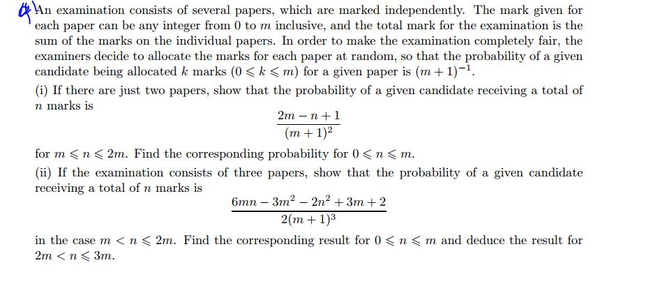 Solved An examination consists of several papers, which are | Chegg.com