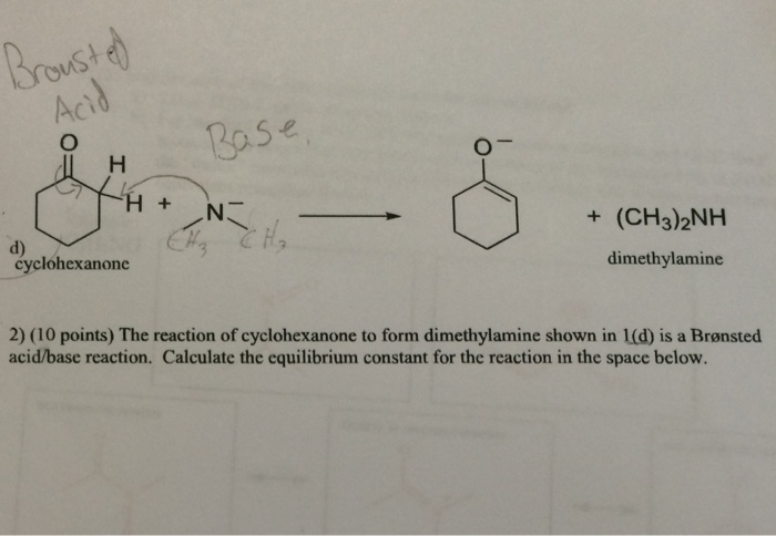 Solved The reaction of cyclohexanone to form dimethylamine | Chegg.com