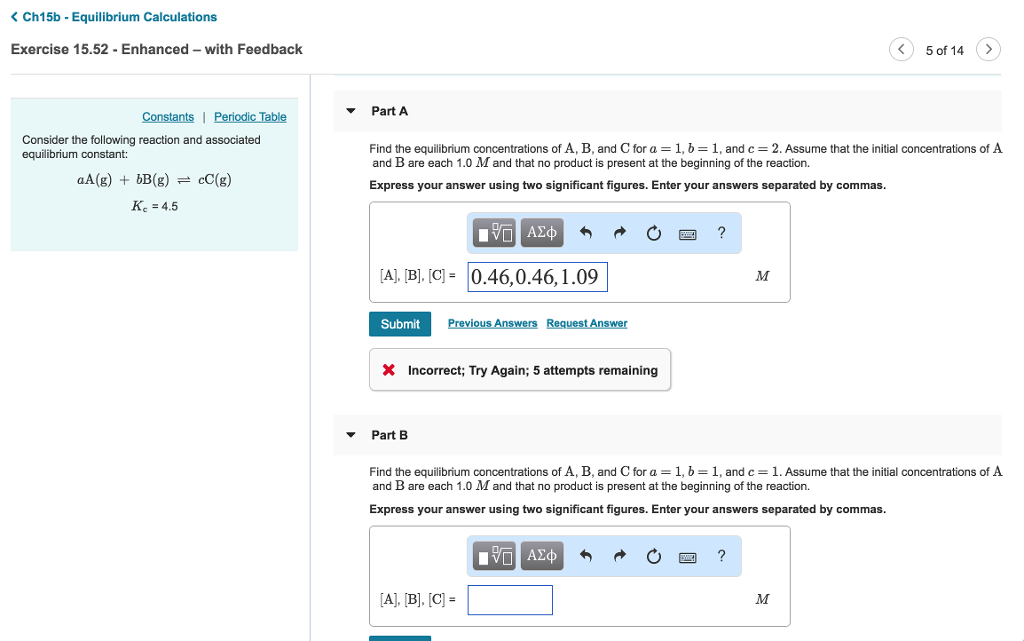 Solved Ch15b-Equilibrium Calculations Exercise | Chegg.com