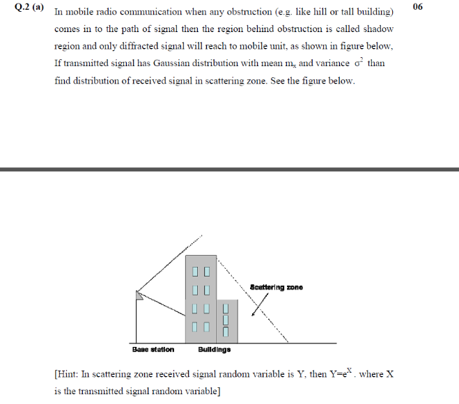 In mobile radio communication when any obstruction | Chegg.com