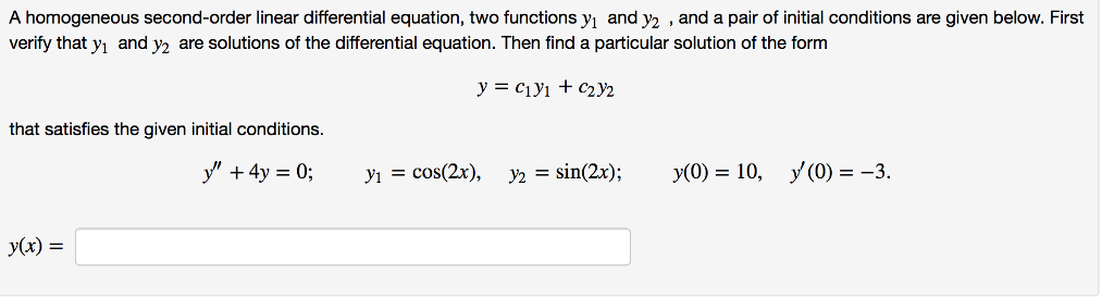 Solved A homogeneous second-order linear differential | Chegg.com