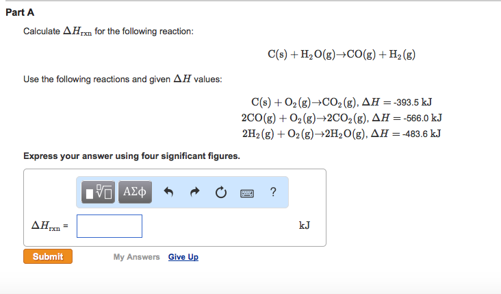 Solved Part A Calculatedelta Hrxn for the following | Chegg.com