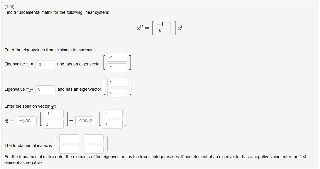 Solved Find a fundamental matrix for the following linear | Chegg.com
