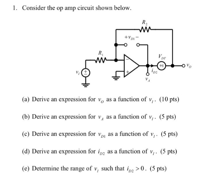Solved Consider the op amp circuit shown below. Derive an | Chegg.com