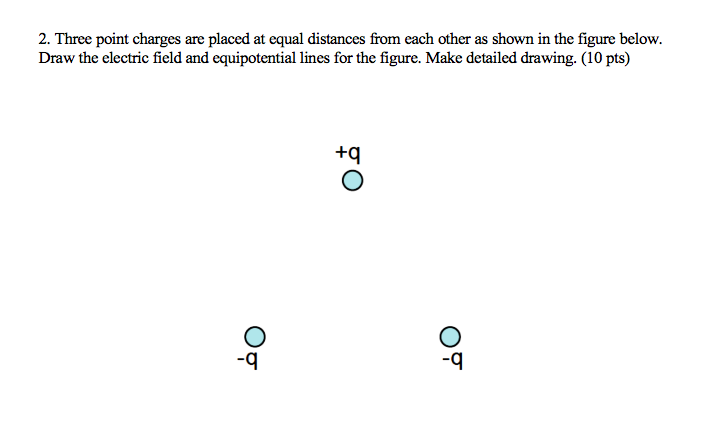 Solved 2. Three point charges are placed at equal distances | Chegg.com
