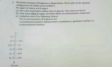 Solved The linear structure of D-glucose is shown below. The | Chegg.com