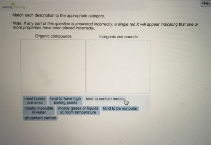 Solved Match each description. To be appropriate category. | Chegg.com