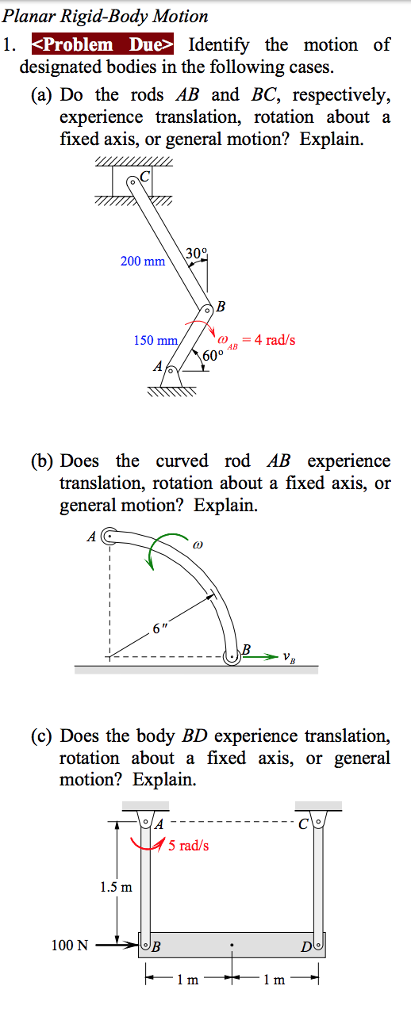 Solved Planar Rigid-Body Motion Problem Du> Ide