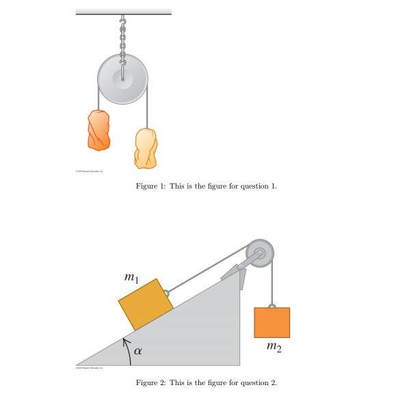 Solved 1. In Figure 1, two masses hang from a rope, which is | Chegg.com