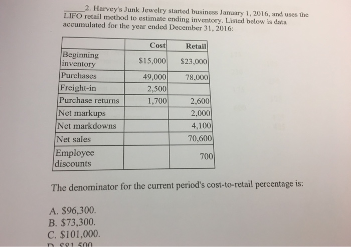 Solved 1. Under the conventional retail method, which of the | Chegg.com
