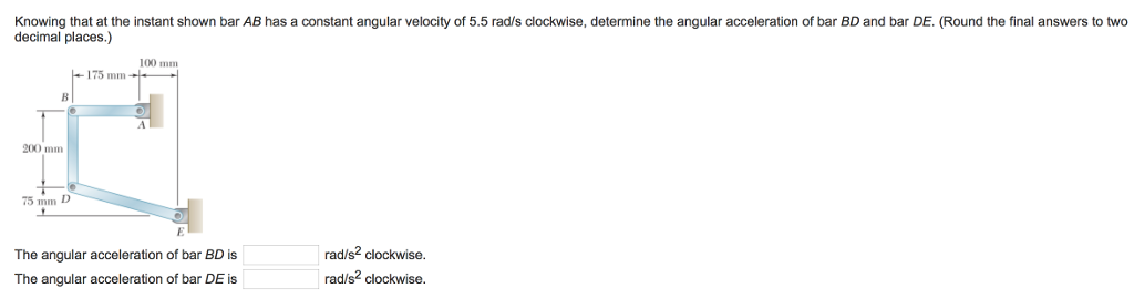Solved Knowing that at the instant shown bar AB has a | Chegg.com