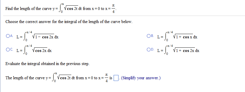 Solved Find the length of the curve y = root 0 to x root cos | Chegg.com