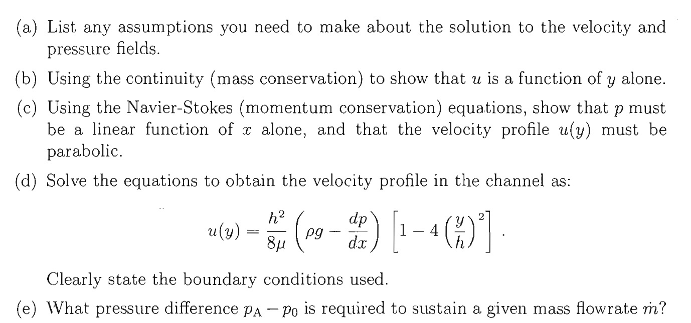 Solved An incompressible fluid with density rho and dynamic | Chegg.com