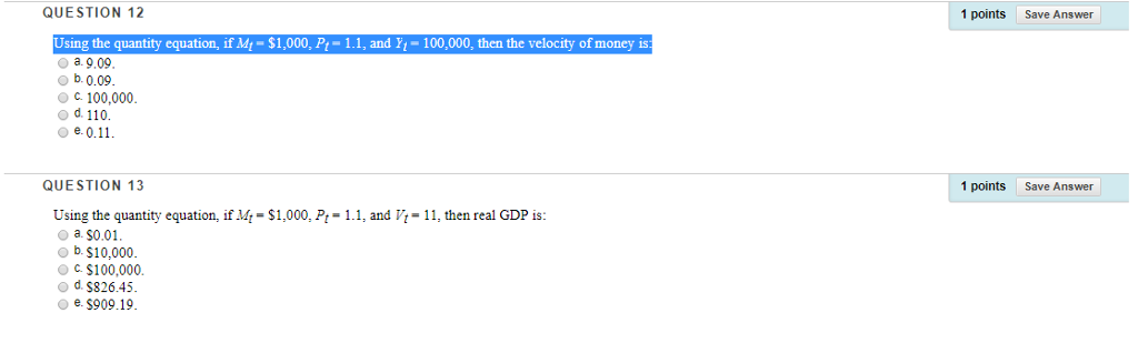 Solved QUESTION 12 1 pointsSave Answer Using the quantity | Chegg.com Solved QUESTION 12 1 pointsSave Answer Using the quantity | Chegg.com