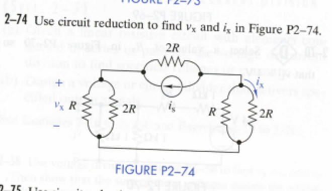 Solved 2-74 Use circuit reduction to find vx and i in Figure | Chegg.com