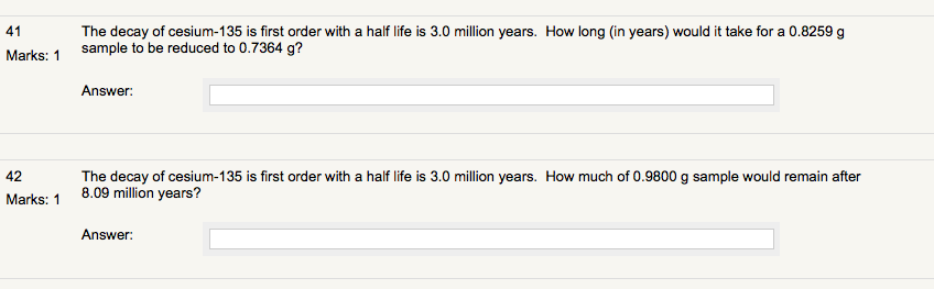 Solved The decay of cesium-135 is first order with a | Chegg.com