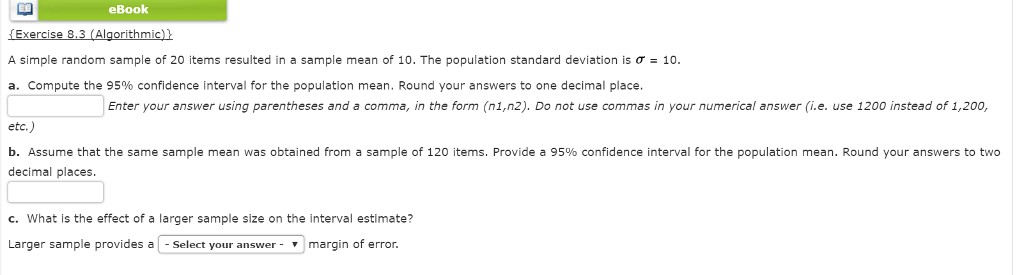 Solved eBook Exercise 8.3 (Algorithmic A simple random | Chegg.com