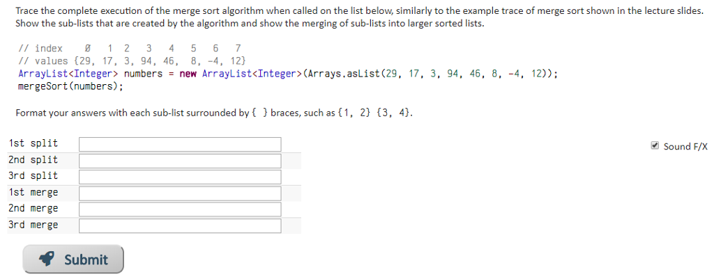 Solved Trace The Complete Execution Of The Merge Sort 4491