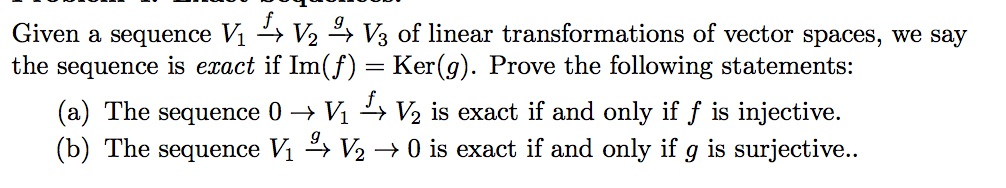 Solved Given a sequence V1-½ V3 of linear transformations of | Chegg.com