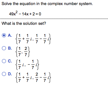 Solved Solve the equation in the complex number system. | Chegg.com