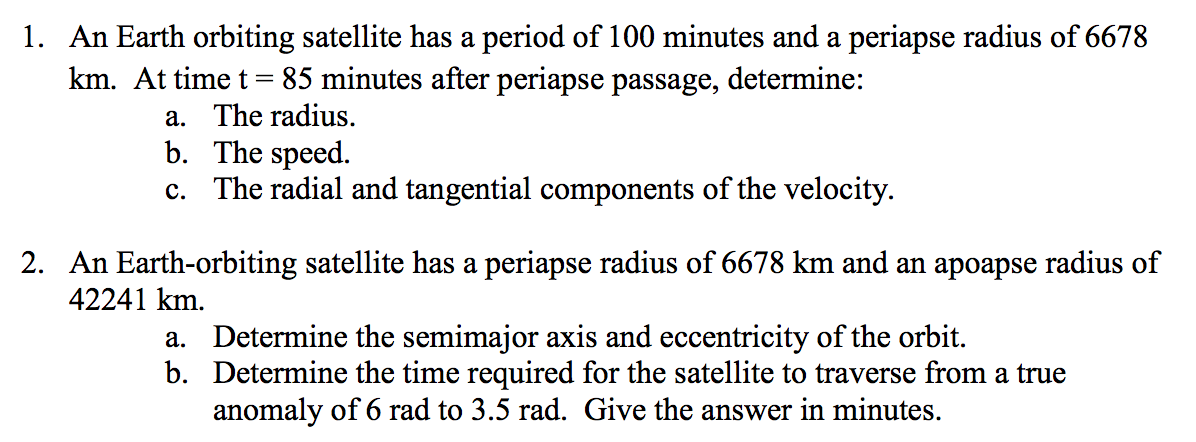 An Earth orbiting satellite has a period of 100 | Chegg.com