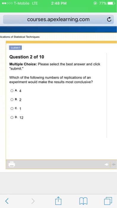 Solved Which of the following numbers of replications of an | Chegg.com