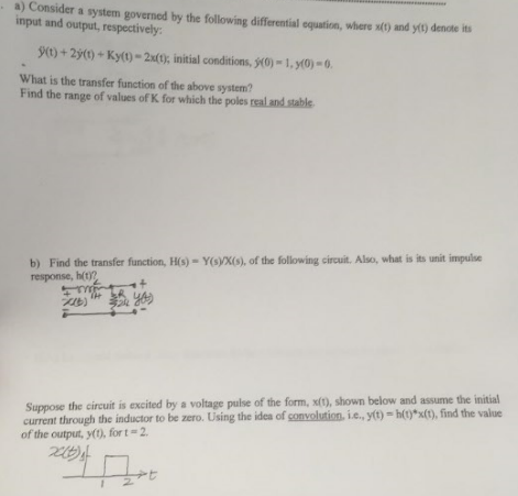 Solved Consider a system governed by the following | Chegg.com