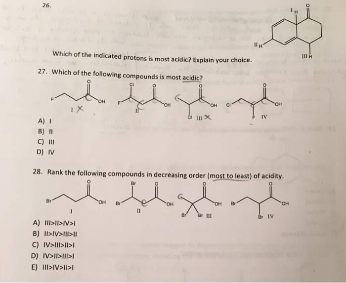 Solved Which of the indicated protons is most acidic? | Chegg.com