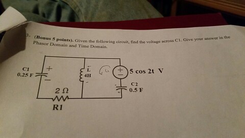 Solved Given the following Circuit, find the voltage across | Chegg.com