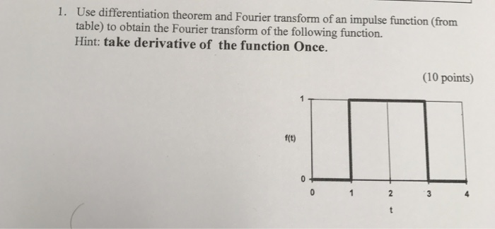 Solved Use differentiation theorem and Fourier transform of | Chegg.com Solved Use differentiation theorem and Fourier transform of | Chegg.com