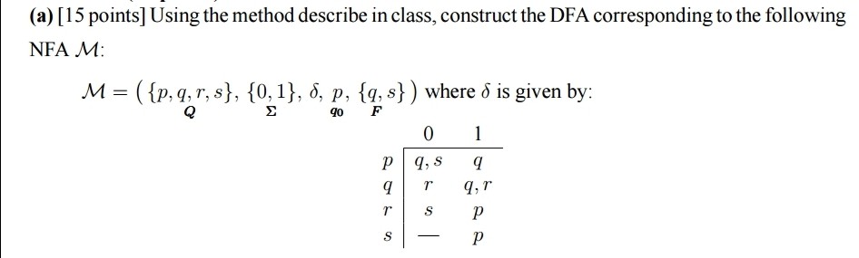 Solved (a) [15 points] Using the method describe in class, | Chegg.com