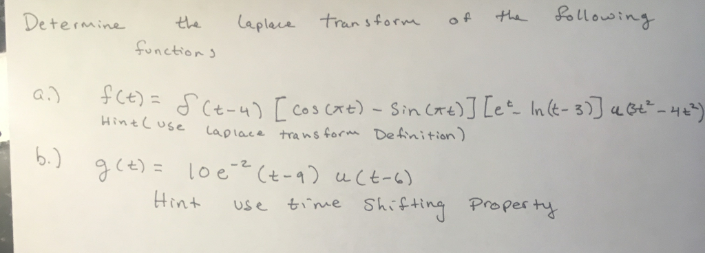 Solved Determine the lapter transform of the Rulos in a fco | Chegg.com