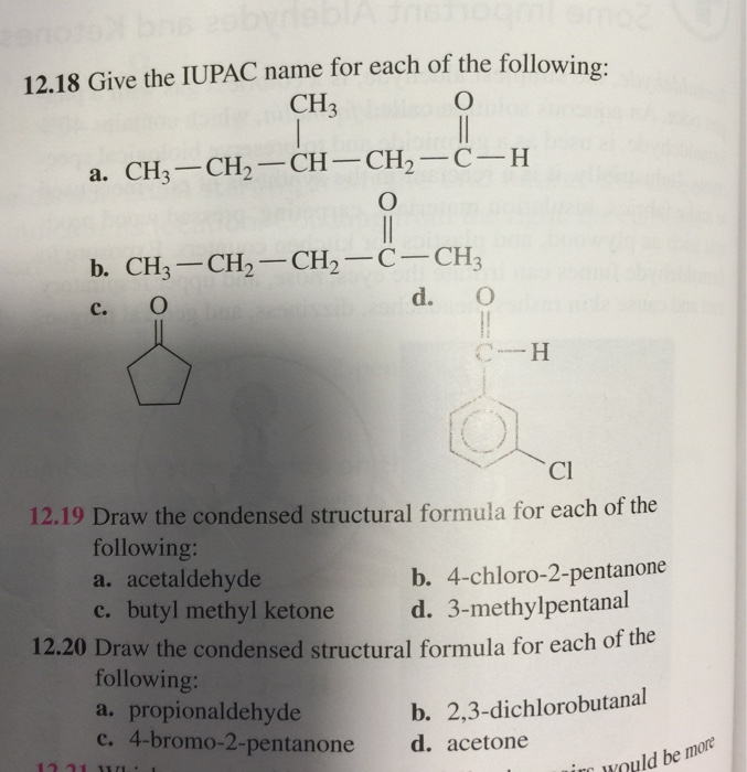 Solved Give the IUPAC name for each of the following Draw | Chegg.com