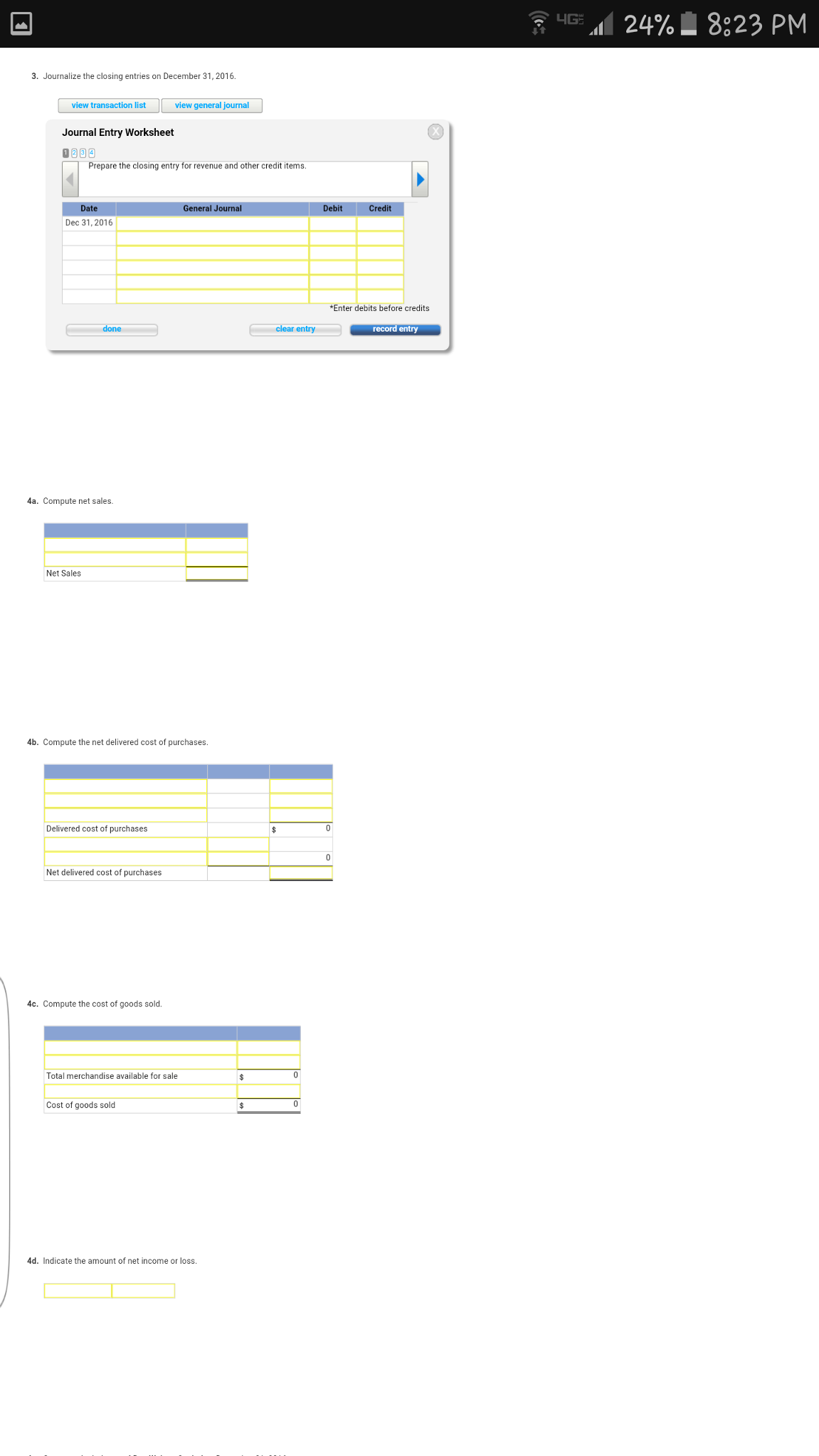 Solved Complete the worksheet. Ending merchandise | Chegg.com