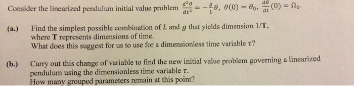 Solved Consider the linearized pendulum initial value | Chegg.com