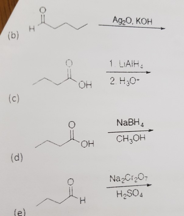 Solved Ag2O, KOH 0 1 LIAIH OH 2 H30- NaBH ?? ????? Na2Cr20 | Chegg.com