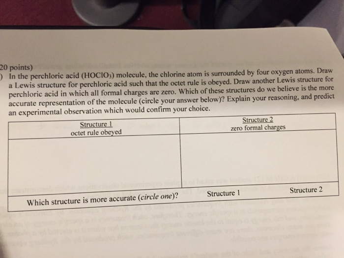 Solved In the perchloric acid (HOClO_3) molecule, the | Chegg.com
